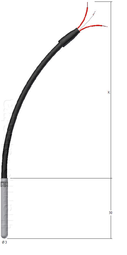 KE 2081 Miniature resistance thermometer with FEP/PFA cable - Thermo ...
