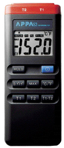 APPA 52 Digital dual input thermocouple thermometer -50 / +1300°C (OBSOLETE, please see TM320 ...